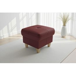 Sit & More Polsterhocker SIT & MORE "Pamela", rot (merlot), B:58cm H:48cm T:58cm, Hocker, Polsterhocker, mit praktischen Stauraum