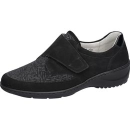 Waldl&auml;ufer Klettschuh WALDL&Auml;UFER "Kya-Soft", Damen, Gr. 4 (37), schwarz (taipei schwarz), Lackleder, Nubukleder, Textil, Schuhe Klettschuh, Komfortschuh, Halbschuh in komfortable Weite K = extraweit