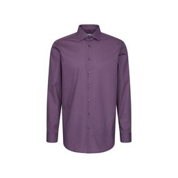 Businesshemd Seidensticker "Schwarze Rose", Herren, Gr. S (38), normale &Auml;rmell&auml;ngen, lila, 100% Baumwolle, bedruckt, regular fit, 2-Knopf-Manschette, Hemden, Regular 1/1 Kentkragen Druck