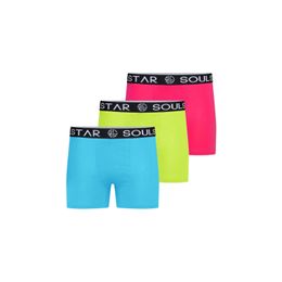 Boxershorts Soulstar "Basic Herren Unterhosen Unterw&auml;sche Extra Weiches Material M&auml;nner", Herren, Gr. L, 3 Stk., pink (turq_pink_lime), Obermaterial: 95% Baumwolle CO. 5% Elasthan EL., Unterhosen, Basic Herren Unterhosen Unterw&auml;sche Extra Weiches Material M&auml;nner