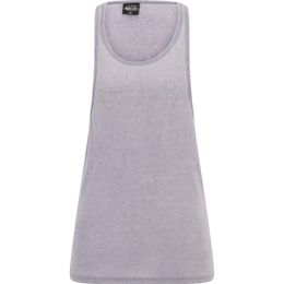 Yoga & Relax Shirt Urban Classics "Urban Classics Damen Ladies Loose Burnout Tank", Damen, Gr. L, denimblau, 65% Polyester, 35% Baumwolle, unifarben, loose fit, Rundhals, Shirts