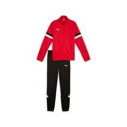 Trainingsanzug Puma "TEAMRISE TRACKSUIT JR", Jungen, Gr. 140, rot (Puma rot, Puma schwarz), Trikot, Obermaterial: 100% Polyester, unifarben, regular fit, Sportanz&uuml;ge Trainingsanzug, zweiteiliges Set, regular fit, f&uuml;r Jugendliche