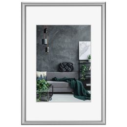 Hama Bilderrahmen "Bilderrahmen, Aluminiumrahmen, bruchsicher aus Polystyrol, silber", silber, 40x50, Bilderrahmen, Bilderrahmen