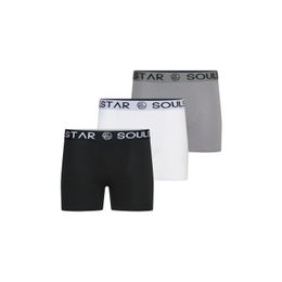 Boxershorts Soulstar "Basic Herren Unterhosen Unterw&auml;sche Extra Weiches Material M&auml;nner", Herren, Gr. L, 3 Stk., wei&szlig; (schwarz_grau_wei&szlig;), Obermaterial: 95% Baumwolle CO. 5% Elasthan EL., Unterhosen, Basic Herren Unterhosen Unterw&auml;sche Extra Weiches Material M&auml;nner