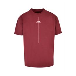 T-Shirt Merchcode "Merchcode Herren Think Different Heavy Oversized Tee", Jungen, Gr. L, cherry, 100% Baumwolle, bedruckt, oversize, Rundhals, Shirts T-Shirt