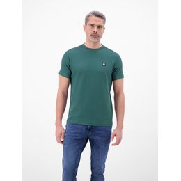 Rundhalsshirt Lerros, Jungen, Gr. XXL, soft teal, Web, Obermaterial: 100% Baumwolle, unifarben, normal h&uuml;ftbedeckend, Rundhals, Shirts Rundhalsshirt, mit Logo-Badge und in Waffle-Optik