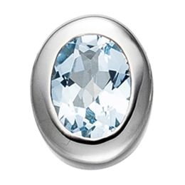 Kettenanh&auml;nger Jobo "Anh&auml;nger oval", silber (silber 925), Schmuckanh&auml;nger, Damen, Silber 925 (Sterlingsilber), Kettenanh&auml;nger, 925 Silber mit Blautopas