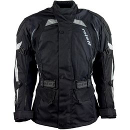 Motorradjacke Roleff "RO 594 S" Gr. 4XL, schwarz, Jacken, 4XL, Obermaterial: 70% Polyester, 30% Rindnubukleder. Innenfutter: 100% Polyester, Mit Sicherheitsstreifen