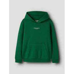 Kapuzensweatshirt name it "NKMBRODY LS NREG SWEAT WH BRU NOOS", Jungen, Gr. 116, verdant gr&uuml;n print:with jet stream print, Sweatware, Obermaterial: 70% Baumwolle, 30% Polyester, bedruckt, unifarben, normal normal, Rundhals, Rippb&uuml;ndchen, Sweatshirts, mit kleinem Logoprint