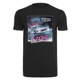 T-Shirt Merchcode "Merchcode Herren Back To The Future Outatime Tee", Jungen, Gr. L, schwarz, 100% Baumwolle, unifarben, normal, Rundhals, Shirts T-Shirt