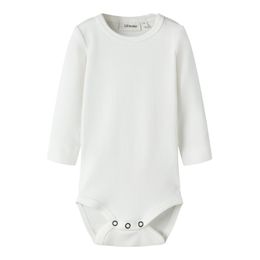 Langarmbody LIL' ATELIER "NBNGAYO LS SLIM BODY LIL NOOS", Jungen, Gr. 62, N-Gr, coconut milk, Jersey, Obermaterial: 57% Baumwolle, 38% Lyocell, 5% Elasthan, unifarben, Rundhals, Bodys, Baumwollmischung