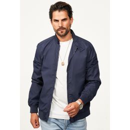 Blouson Soulstar "mit Stehkragen leichte Harington-Sommerjacke", Herren, Gr. M, blau (navy), Obermaterial: 100% Polyester PES., Jacken Blouson, Herren Blousonjacke leichte Bomberjacke &Uuml;bergangsjacke
