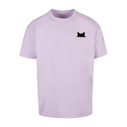 T-Shirt Merchcode "Merchcode Halloween - Cat Tee", Jungen, Gr. L, lila, 100% Baumwolle, bedruckt, oversize, Rundhals, Shirts T-Shirt