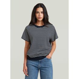 G-Star Raw T-Shirt G-STAR "Raglan T-Shirt", Damen, Gr. L, salute, milk stripe, Obermaterial: 100% Baumwolle, Shirts T-Shirt