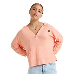 Hoodie Roxy "Sunday Cozy", Damen, Gr. S, rot (salmon), Obermaterial: 80% Viskose, 17% Polyester, 3% Elasthan., Sweatshirts Hoodie