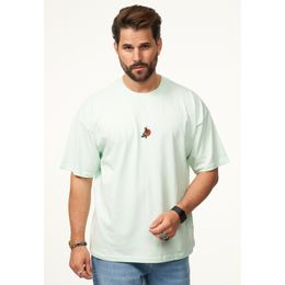T-Shirt Soulstar "Kurzarm Oversize aus 100% Baumwolle mit Rundhalsausschnitt Crew Neck f&uuml;r Herren", Jungen, Gr. L, gr&uuml;n (mint), Obermaterial: 100% Baumwolle CO., Rundhals, Shirts T-Shirt, Herren Oversize-Fit Kurzarm Shirt mit Rundhals-Ausschnitt