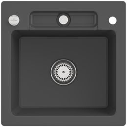 Villeroy & Boch Villeroy & Boch Einbausp&uuml;le Siluet 50 S 510x510mm Exc-Garn. aus TitanCeram Graphite cplus, 334502i4 334502i4