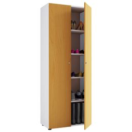 Mehrzweckschrank Vandol I Wei&szlig;/Buchefarben