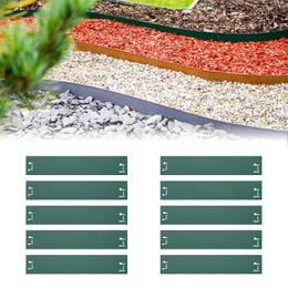 10er Set Rasenkanten Metall 13.5 cm hoch, 12 m lang | Beeteinfassung | Beetumrandung | Beetbegrenzungen