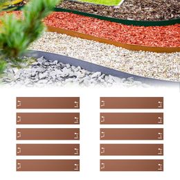 10er Set Rasenkanten Metall 13.5 cm hoch, 12 m lang | Beeteinfassung | Beetumrandung | Beetbegrenzungen