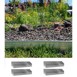 20er Set Ultra Starke Alu Rasenkanten 14cm x 1m (20m lang) | Beeteinfassung | Beetumrandung | Beetbegrenzungen