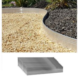 10er Set Ultra Starke Alu Rasenkanten 14cm x 1m (10m lang) | Beeteinfassung | Beetumrandung | Beetbegrenzungen