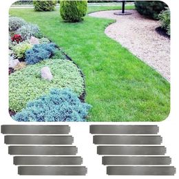 10er Set Rasenkanten Metall Alu/Zink 18cm hoch, 10m lang | Rasenkanten | Beeteinfassung | Beetumrandung | Beetbegrenzungen