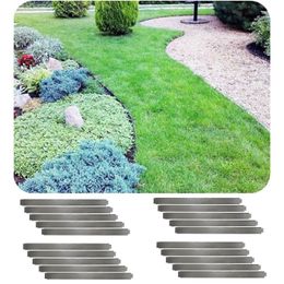 20er Set Rasenkanten Metall Alu/Zink 14cm hoch, 20m lang | Beeteinfassung | Beetumrandung | Beetbegrenzungen