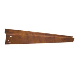 Rasenkante mit Radlauf Cortenstahl, Mahkante, Rasenm&auml;hkante - Abschlussst&uuml;ck, 1130 x 40 x 0,9 mm