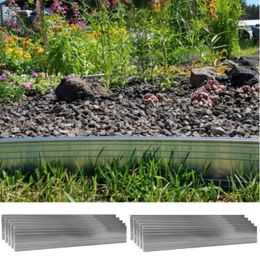 10er Set Ultra Starke Alu Rasenkanten 14cm x 2m (20m lang) | Beeteinfassung | Beetumrandung | Beetbegrenzungen
