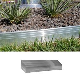 5er Set Ultra Starke Alu Rasenkanten 24cm x 2m (10m lang) | Beeteinfassung | Beetumrandung | Beetbegrenzungen