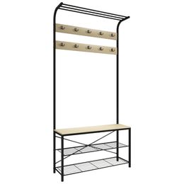 Garderobe Taliro Schwarz/Honigeiche