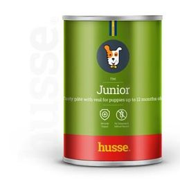 husse Junior P&acirc;t&eacute; 24 Dosen je 400 g. (9,6 kg) | Ausgewogene Mahlzeit mit Kalbfleisch & getrocknetem Ginseng