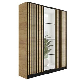 Kier Furniture Kleiderschrank, Honigeiche, Holzwerkstoff, 156.4x205x39 cm, Schlafzimmer, Kleiderschr&auml;nke, Dreht&uuml;renschr&auml;nke