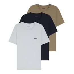 BOSS - T-Shirt f&uuml;r Herren, Rundhalsausschnitt (3er-Pack) (Wei&szlig;/Braun/Schwarz)