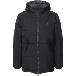 Fred Perry &ndash; Isolierte Primaloft-Kapuzenjacke in Schwarz