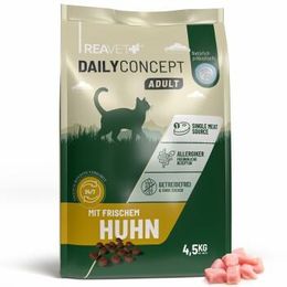 REAVET Katzentrockenfutter Dailyconcept Adult &ndash; Mit frischem Huhn | 4,5kg