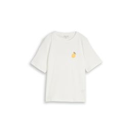 Tom Tailor Damen T-Shirt mit H&auml;kel-Detail, wei&szlig;, Uni, Gr. XL
