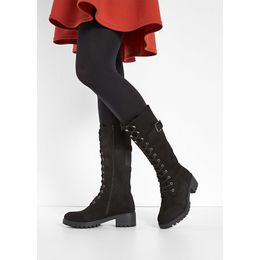 bonprix Schn&uuml;rstiefel, schwarz, Gr.41, Stylischer Schn&uuml;rstiefel f&uuml;r jedes Outfit, aus Vegan
