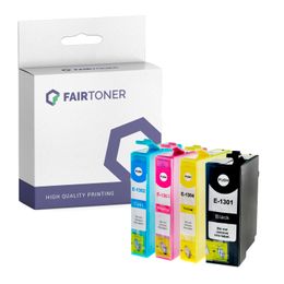 FairToner 4er Multipack Set Kompatibel f&uuml;r Epson Workforce WF-3520 DWF (T1301-T1304) Druckerpatronen