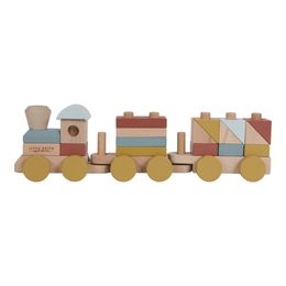 Little Dutch Holzeisenbahn mit Steckkl&ouml;tzen naturfarben