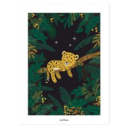 lilipinso Poster M&uuml;der Gepard auf Ast dunkel