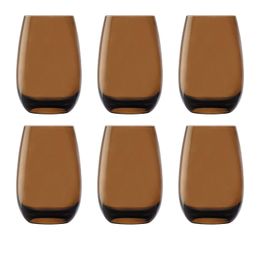 ich-zapfe Farbige Trinkgl&auml;ser, Wassergl&auml;ser, Saftgl&auml;ser Set - Elements (6 St&uuml;ck, 335 ml) Braun - Robust & Elegant | Ideal f&uuml;r Partys & Events