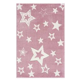 LIVONE Kinderteppich Galaxy Sterne rosa