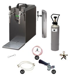 ich-zapfe Untertheken Komplett Set - Zapfanlage, Bierzapfanlage STREAM 50 Bierkoffer, Durchlaufk&uuml;hler 2-leitig Trockenk&uuml;hler, bis zu 55 Liter/h