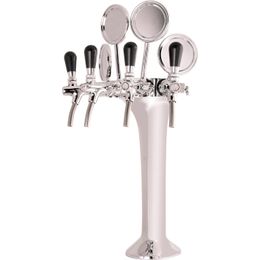 ich-zapfe Komplett Set - Schanks&auml;ule Chrom, 4-leitig, elegant, "Topp-Qualit&auml;t!"