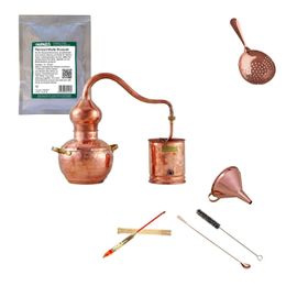 ich-zapfe Komplettset Destille, Destillierger&auml;t - Alembic Premium mit Reinzuchthefe, Kupfer 1L