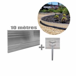 Set Ultra Starke Alu Rasenkanten 24cm x 200cm | Beeteinfassung | Beetumrandung | Beetbegrenzungen
