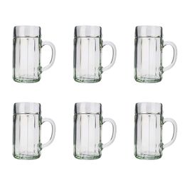 ich-zapfe Bierglas, Bierkrug, Ma&szlig;krug, Bierseidel 6er Set Biergl&auml;ser, Eckenma&szlig;krug - 0,5 Liter