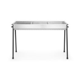 ich-zapfe Holzkohlengrill - aus Edelstahl, 3 Roste 345x345 mm, Abnehmbare F&uuml;&szlig;e